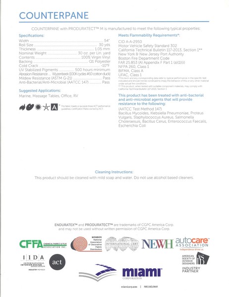 Counterpane Sample Card | All | MiamiCorp